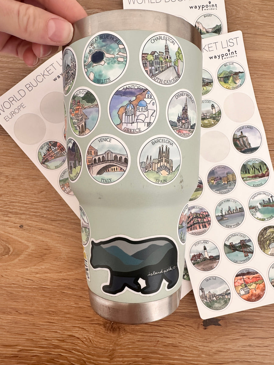 World Bucket List Stickers – Waypoint Wanders