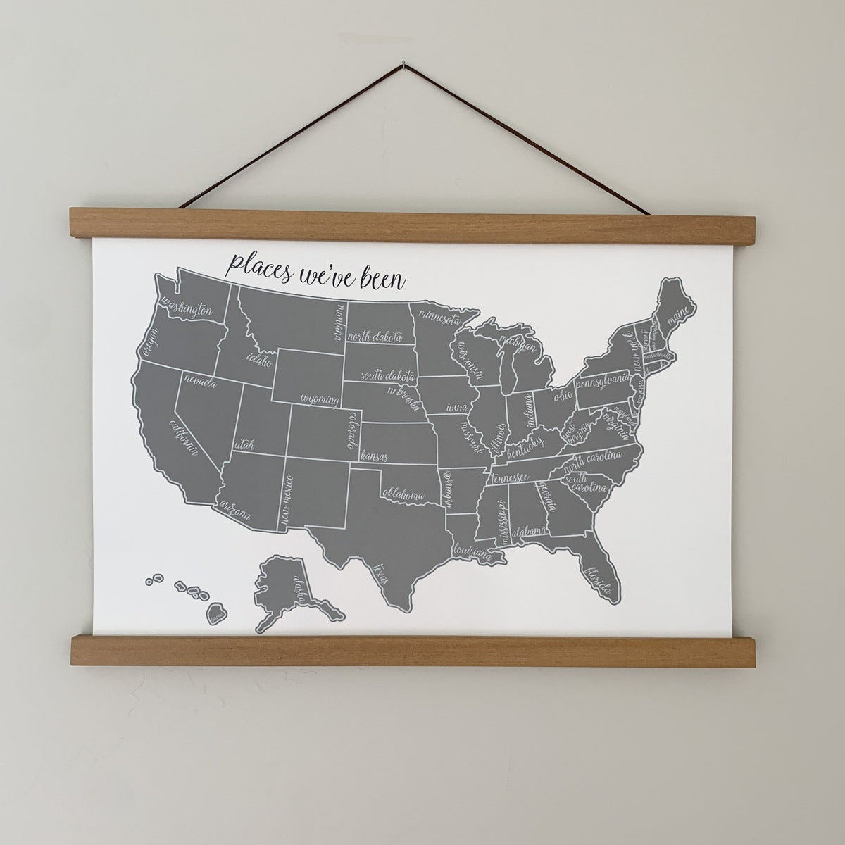 19" Magnetic Teak Wood Frame - US Maps – Waypoint Wanders