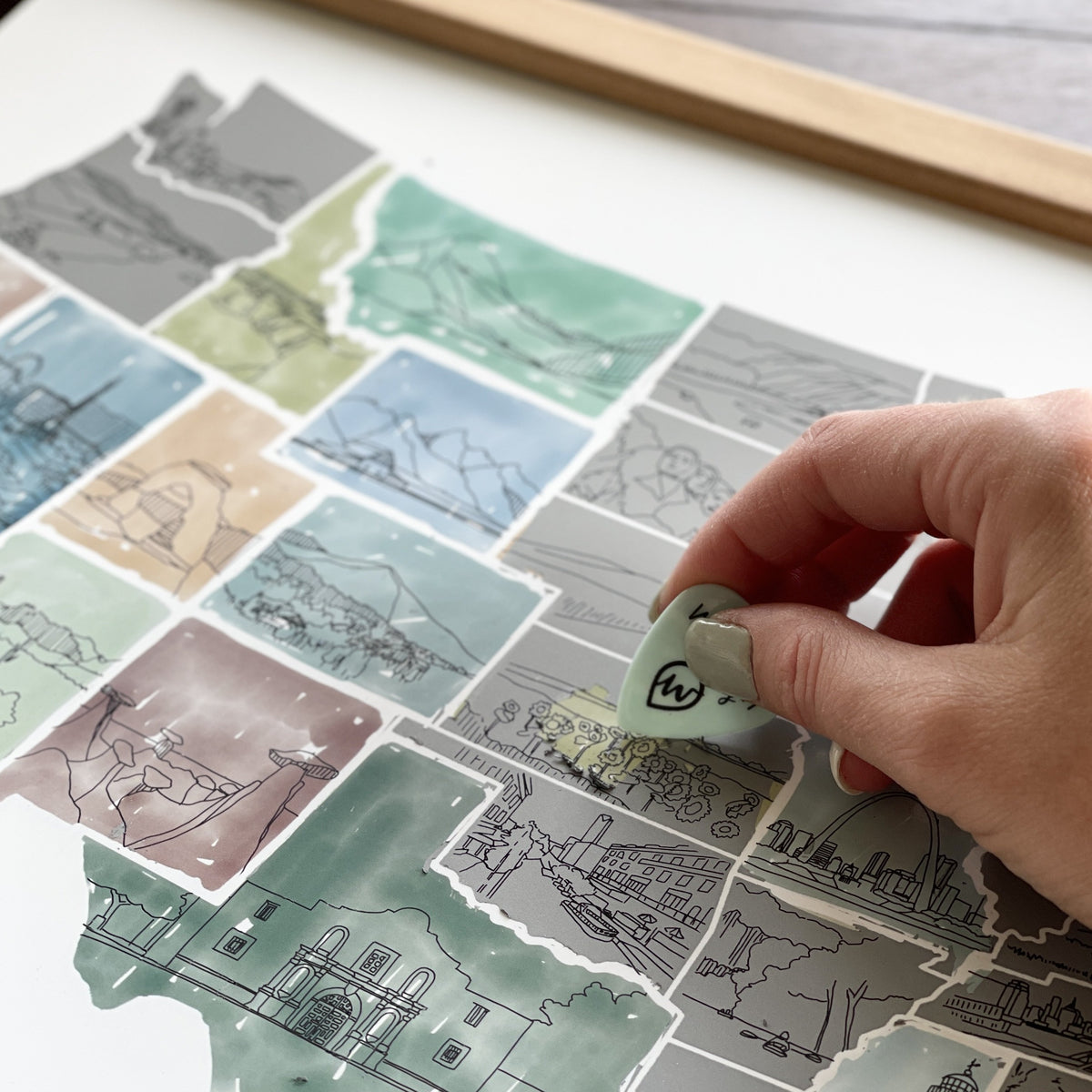 Illustrated Map - US Scratch Off Map – Waypoint Wanders